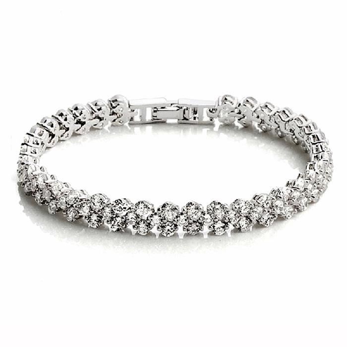 RMEGA Bracelet Femme Argent Chaîne en Or Blanc Plaqué Argent 925 ...