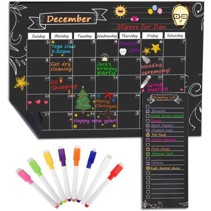 Calendrier Magnetique Frigo - Planning Frigo Magnetique, 42Cm X 30Cm ...