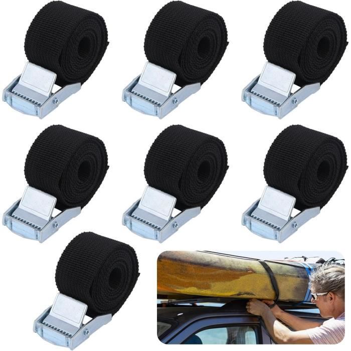 Lot de 7 sangles d'arrimage réglables - 1 m - Boucle à cliquet solide ...