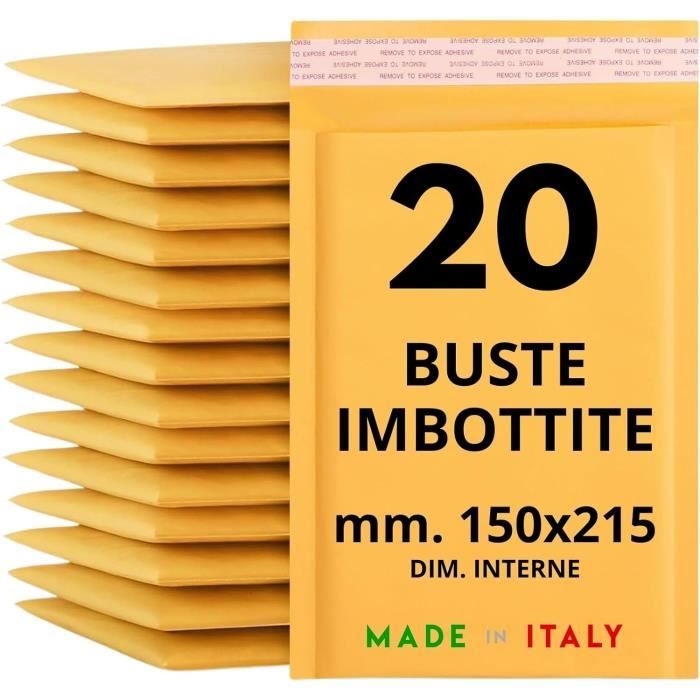 Easy8 Paquet de 20 Enveloppes matelassées pour envois, 150 x 215 mm ...
