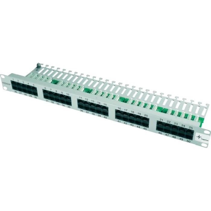 Panneau de brassage réseau - TELEGARTNER - ISDN MPPI50-H - 50 Ports LAN - Bestückt - LSA+ ...