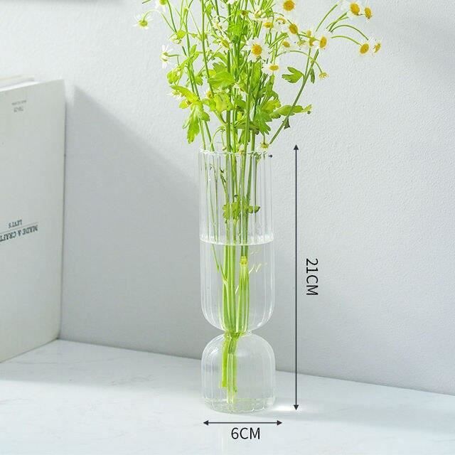 VASE,A-transparent--Vase en verre Transparent pour décoration de maison ...