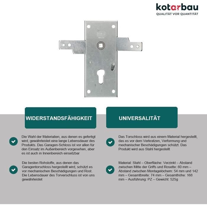 ® Serrure De Garage En Acier 60 Mm - Cylindre Profilé Pour Portail ...