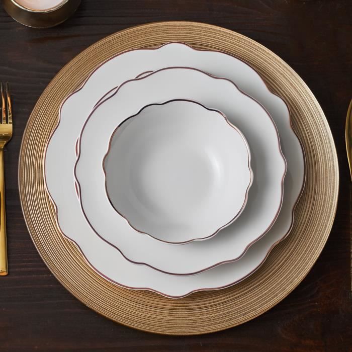 Service de table - KARACA - Daisy Rose - 24 pièces - Porcelaine - 6 ...