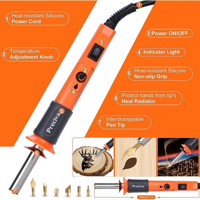 Kit De Pyrogravure Bois, Stylo De Pyrogravure Sur Bois, Kit Gravure Sur ...