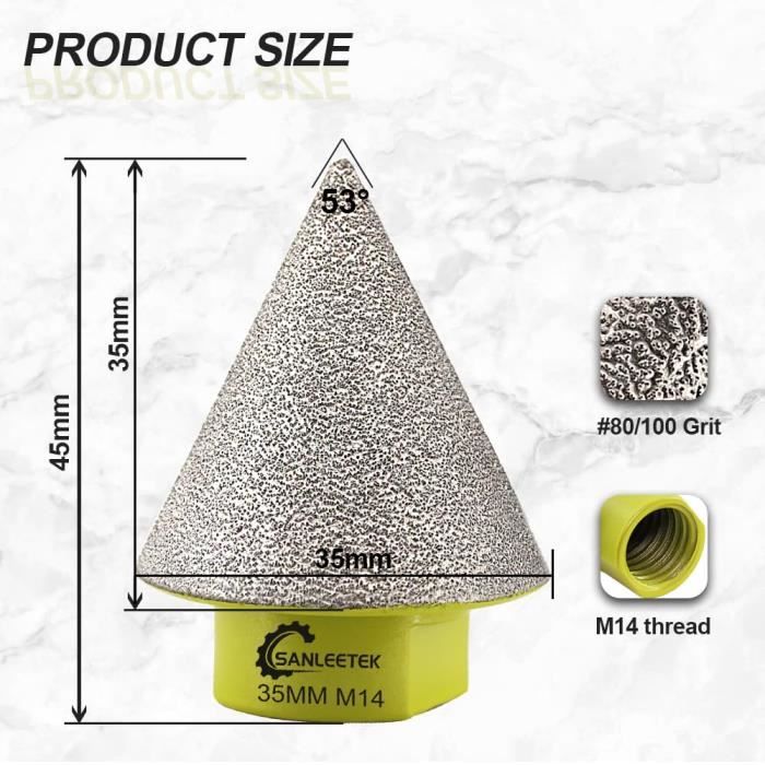 Mèches De Chanfrein Diamanté 35Mm Fraise Carrelage Pour Façonnage ...