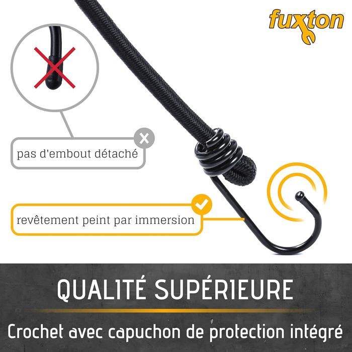 Fuxton Lot de 10 tendeurs en Caoutchouc avec Crochets des Deux côtés ...