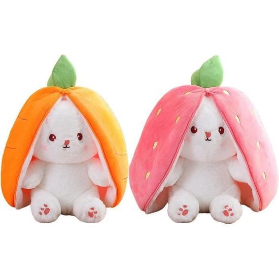 Peluche Lapin Cache-cache - Keeper - 2 Pièces - Blanc - Rose et Orange ...
