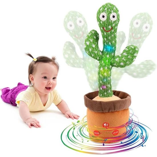 Cactus Qui Danse et Répète, Peluche Cactus Qui Chante Adjustable Volume ...