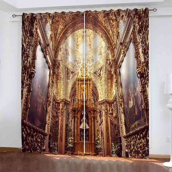 Rideau Occultant À Oeillets 3D Espace Couloir Européen Motif Isolant ...
