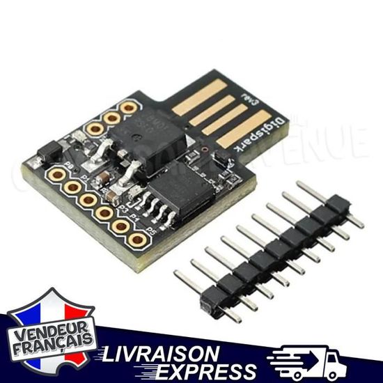 DIGISPARK REV.3 KICKSTARTER CON ATTINY85 E USB COMPATIBILE CON ARDUINO - Cdiscount Bricolage