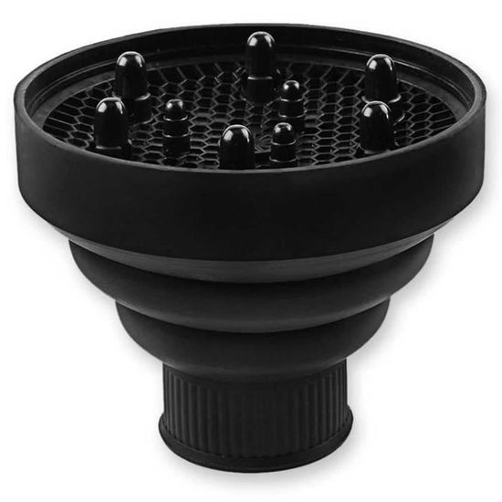 Diffuseur Sèche Cheveux Noir Embout Silicone Pliable Outil De Voyage ...