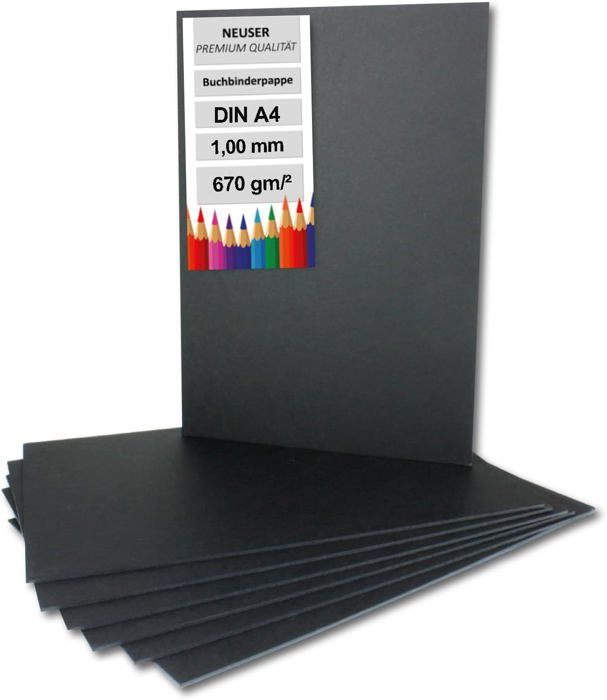 Lot de 20 cartons de reliure, format A4, en noir, épaisseur : 1 mm ...