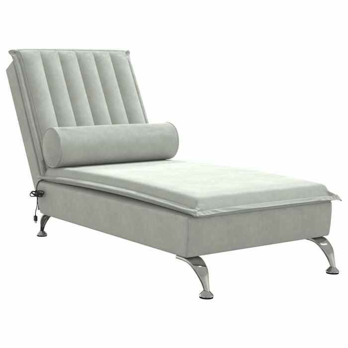 Méridienne chaise longue - DEC - DEC026147 - Velours gris clair ...