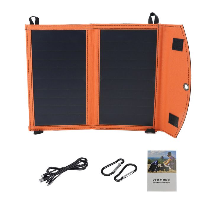Panneau solaire portable, pliable 14 W, taux de conversion élevé, adapté à une utilisation en ...