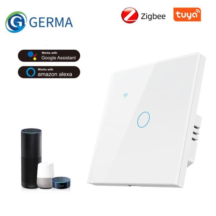 Blanc 1gang-GERMA-Tuya Zigbee Smart Light EU Switch avec panneau en ...