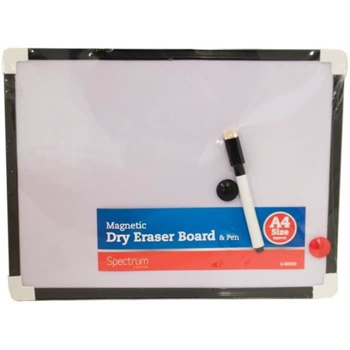 Mini tableau blanc magnétique avec stylo effaçable à sec et gomme A4 ...
