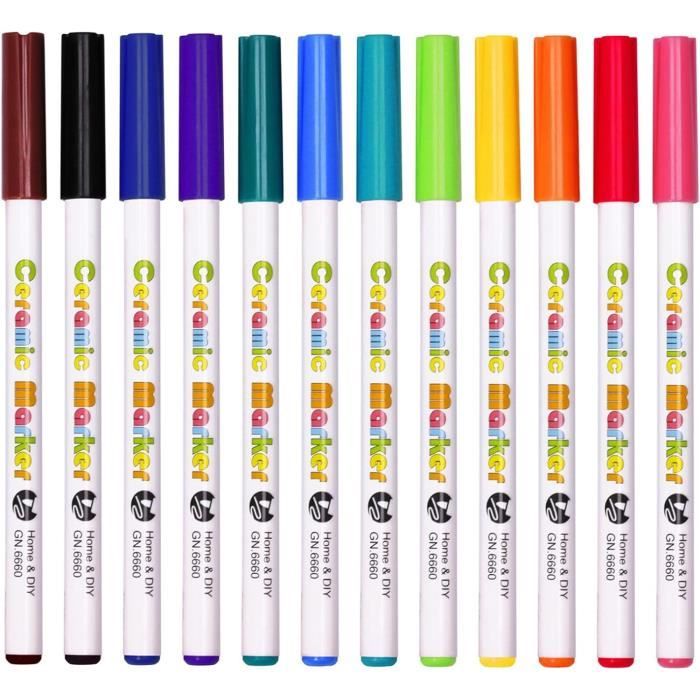 Marqueurs de peinture acrylique - A566 - 12 Couleurs - Non toxique ...