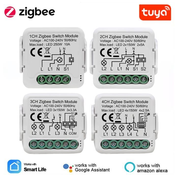 Switch Zigbee 1ch - 5 PCS - Module De Commutation Tuya Smart Zigbee 3.0 ...