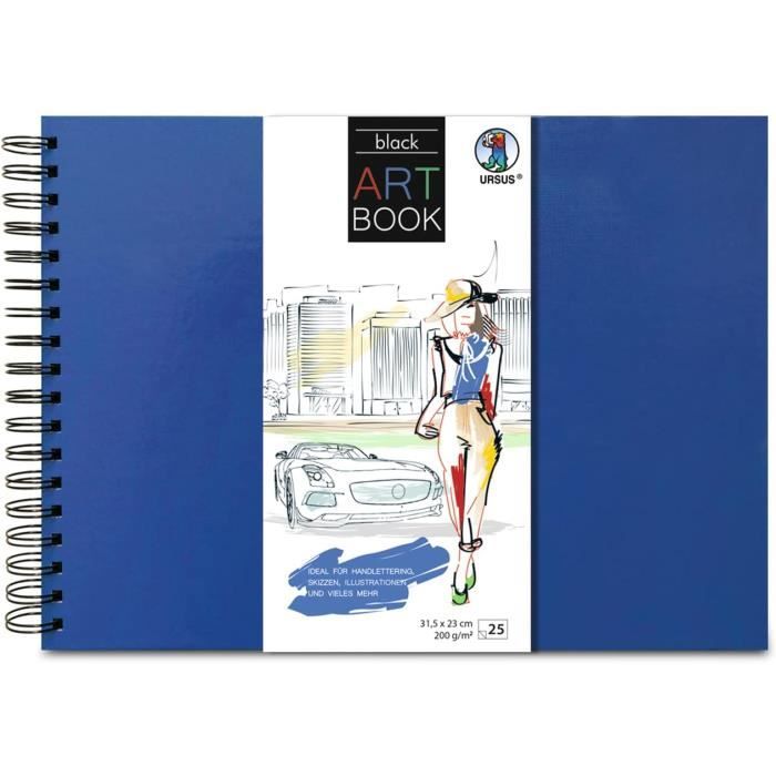 25310034-Art Book Noir, 200G-Qm Avec Reliure À Spirale Solide ...
