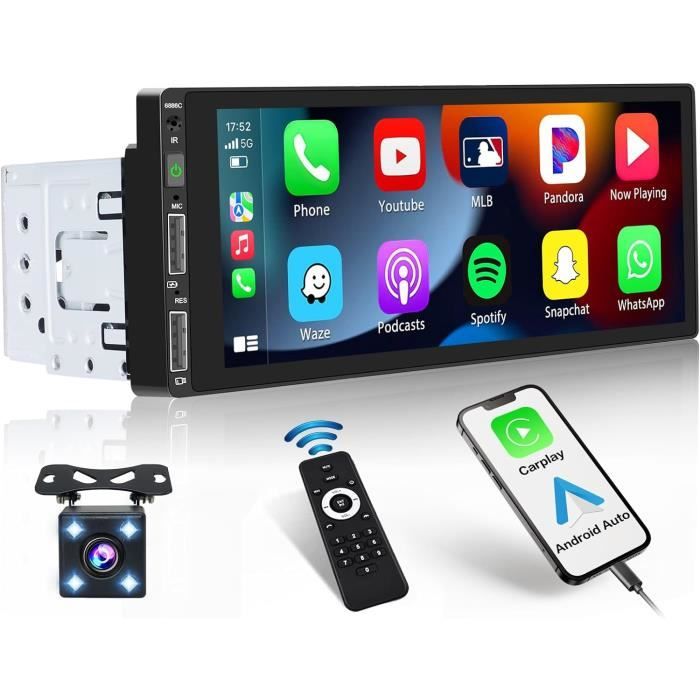 Autoradio Carplay 1 DIN Android Auto avec Écran Tactile 6,9 Pouces ...