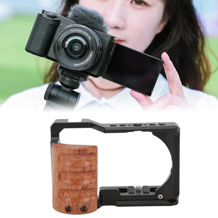 Cikonielf Caméra Cage Cage de Caméra avec Poignée en Bois pour Appareil ...