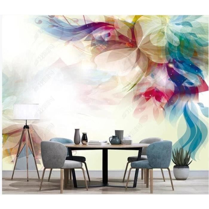 Papier Peint Panoramique Sur Mesure Tropical Fleur Coloré Effet 3d ...