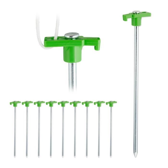 Lot de 10 piquets pour sol vert clair - 10033466-0 - Cdiscount Sport