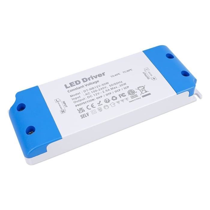 Transformateur 220V 12V, Ultramince 30W Led Driver Alimentation 2.5A, Transfo Led Convertisseur ...