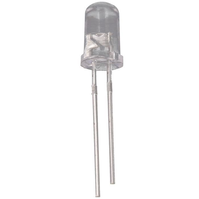 100 Pcs 5Mm Blanc Led Diode Lights Dc 3V 20Ma Ampoule Lampes Composants ...