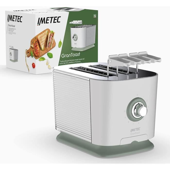 Imetec GranToast,Grille-Pain 2 Fentes Extra-Larges et Pinces Ouvrantes ...
