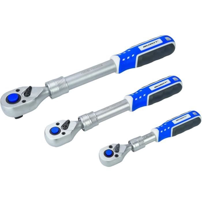 Haskyy 1-2" + 3-8" + 1-4" Jeu de cliquet télescopique I cliquet ...