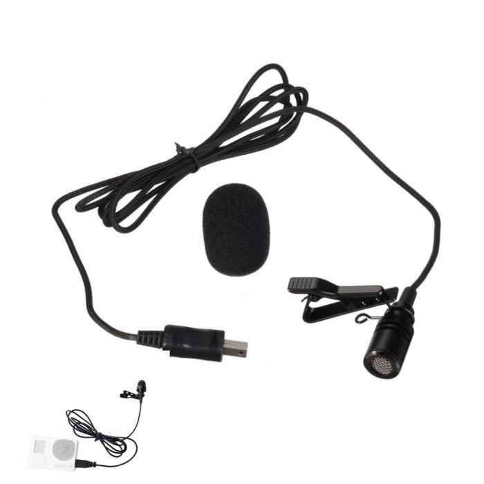 Mini USB Microphone Mic Externe Avec Collier Clip Pince Pour GoPro Hero ...