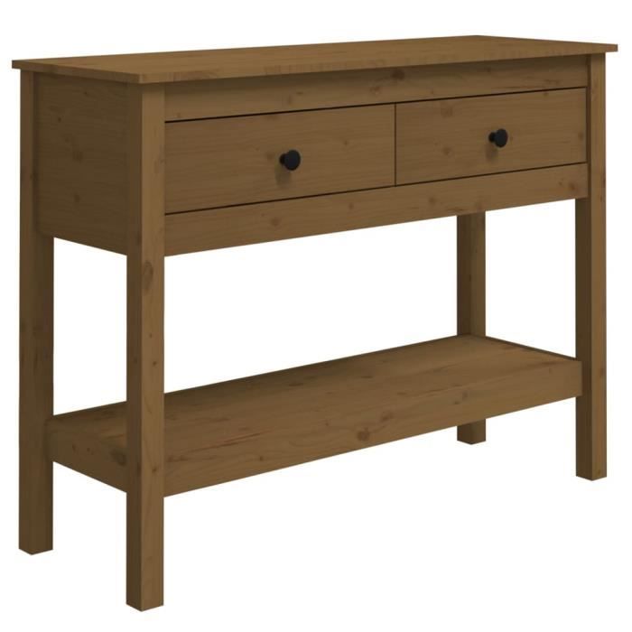 FAN - Tables d'appoint - Table console Marron miel 100x35x75 cm Bois ...