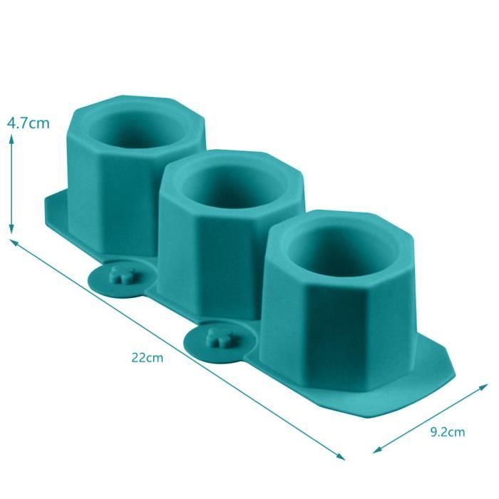 MOULE A MODELER,Navy--Pot de fleurs en béton Polygonal, 3 trous, rond ...