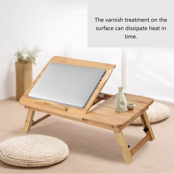 Table de lit pliable en bambou pour PC ordinateur portable tablette ...