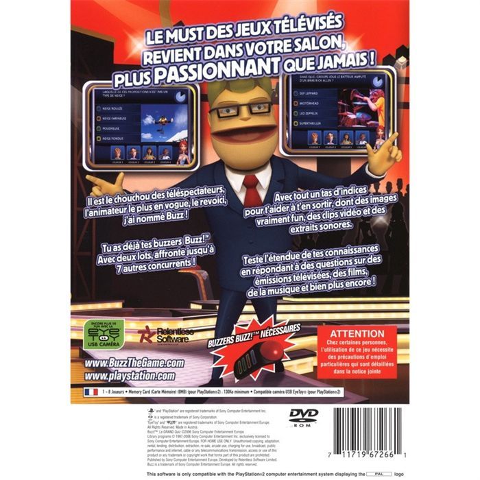 BUZZ LE GRAND QUIZZ + BUZZER / jeu console PS2 - Cdiscount Jeux vidéo