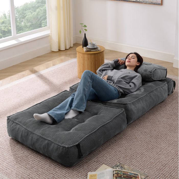 Fauteuil de sol 1 place - WUVWAY - 2 en 1 pliable, dossier reglable ...