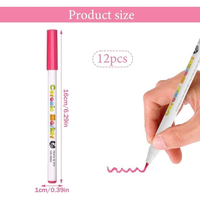 Marqueurs de peinture acrylique - A566 - 12 Couleurs - Non toxique ...