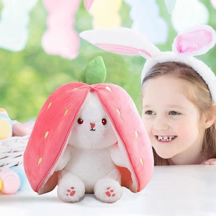 Peluches - Cache-Cache Lapin en Peluche - Décoration de Pâques - Blanc ...