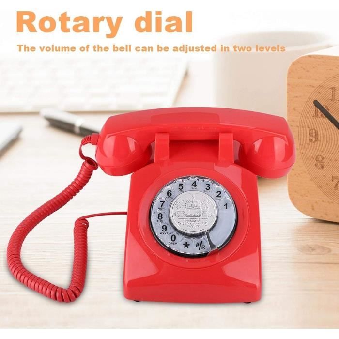 Téléphone Rétro,Téléphone Fixe Filaire Analogique Filaire Avec ...