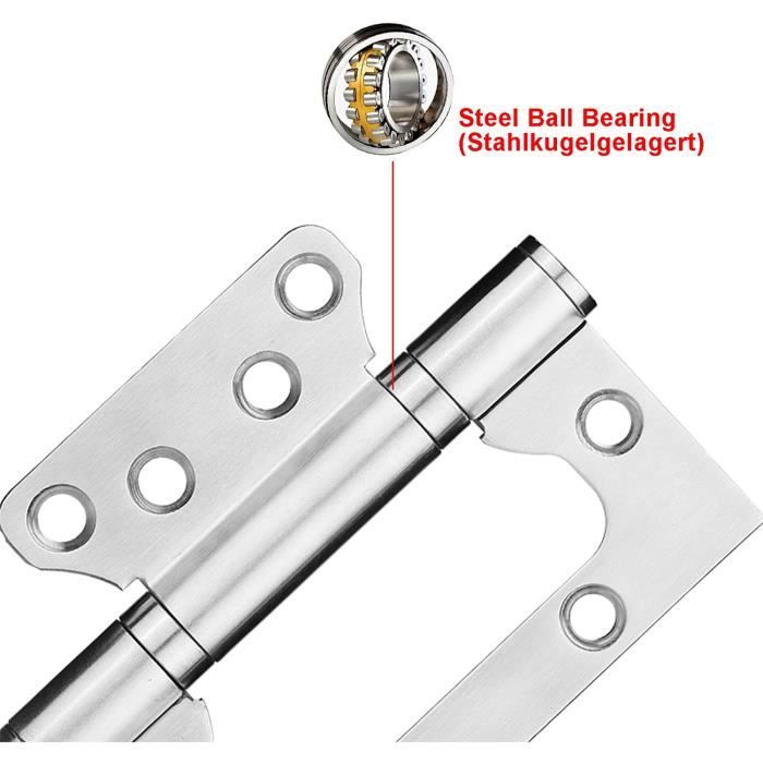 Charnières à Bout Paumelle à Visser Acier Inox À Roulement à Billes Charnière Affleurante pour ...