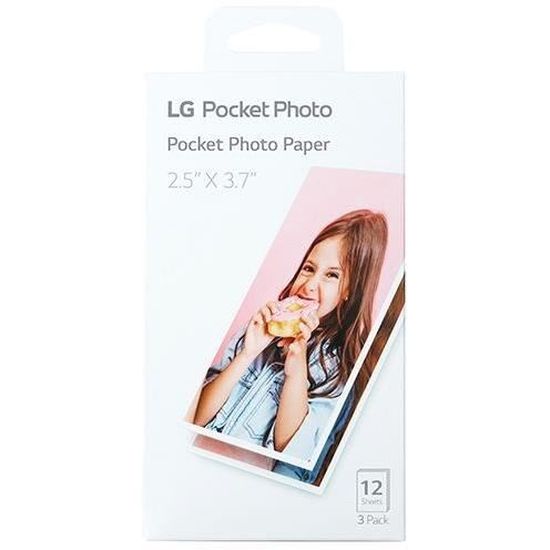 LG PT3013 Papier photo pour LG POCKET PHOTO PC389 - 3 packs de 12 ...