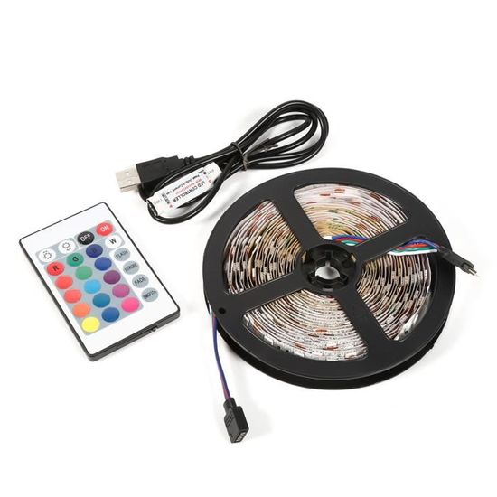 Tbest Bande LED 5050 5m 5M 5V RGB 5050 USB LED Strip Light Lampe de ...
