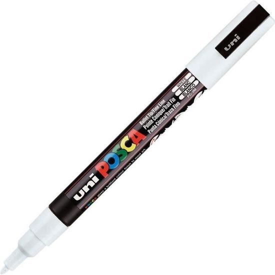 Marqueur Gouache UNI-BALL POSCA - Pointe Conique fine - Blanc ...