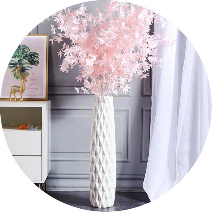 Vase De Sol Blanc De 61 Cm De Haut, Grand Vase Décoratif En Céramique ...