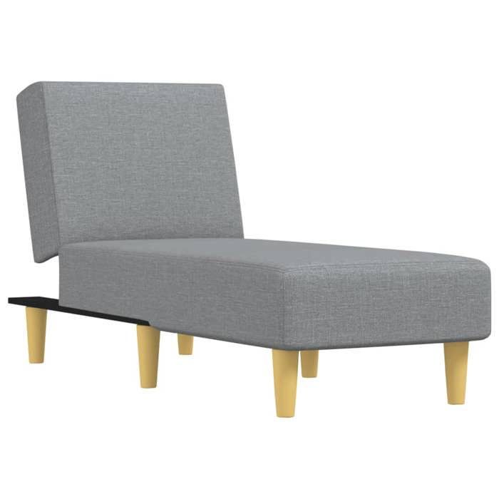 Chaise longue - DEC - Meridienne - Tissu gris clair - 3 positions ...