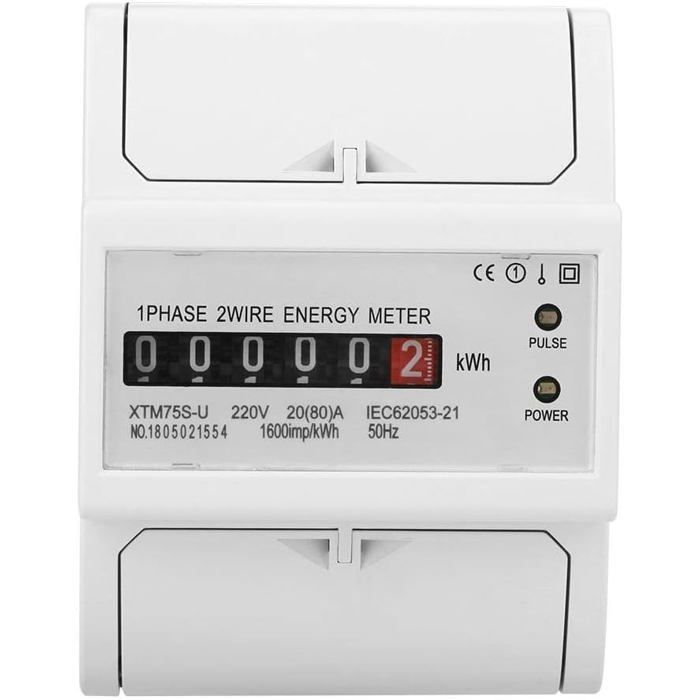 Compteur électrique numérique multifonction monophasé 220 V sur rail ...