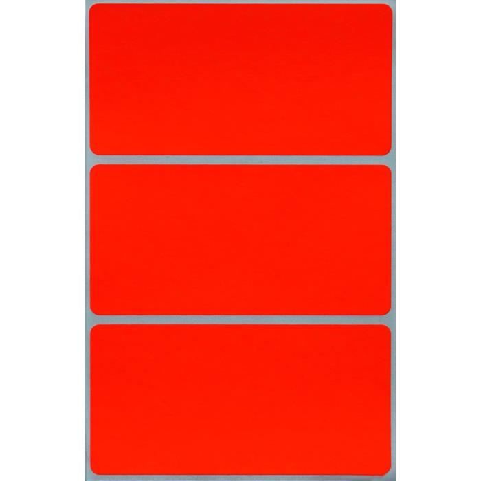 Gommettes Étiquettes Autocollantes Rectangulaires Rouge Fluo Environ ...