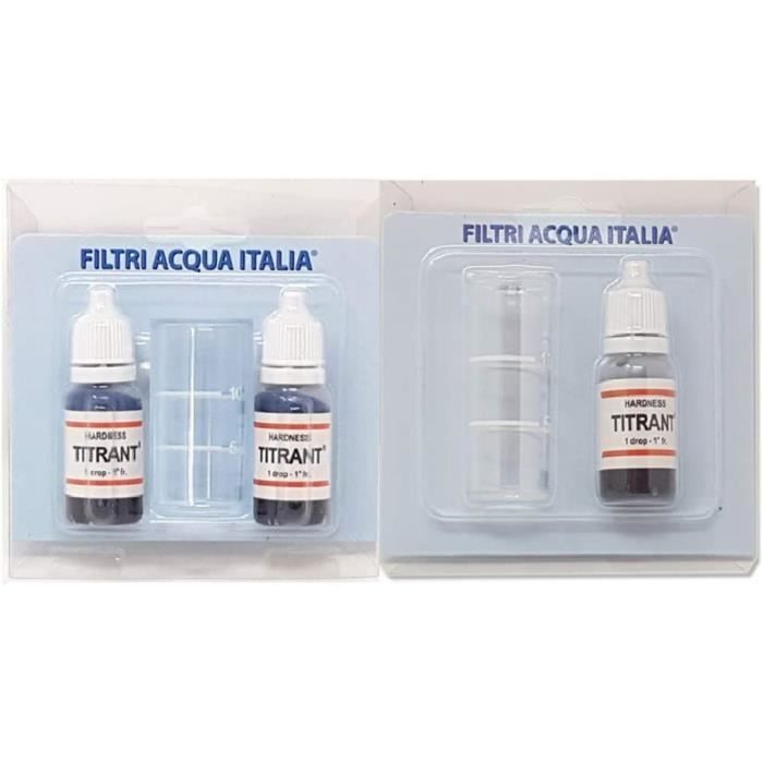 Kit d'analyse de dureté d'eau - Titrant Set 3 pièces - Blanc - Verre ...